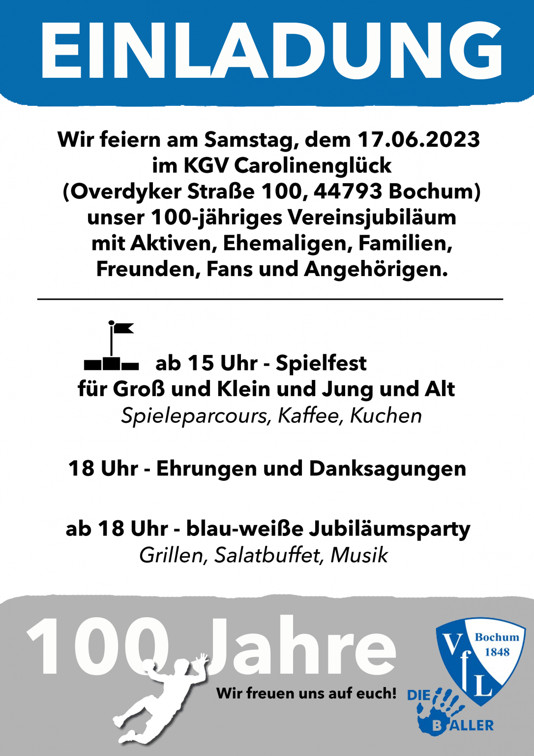 100-jähriges Vereinsjubiläum – VfL Bochum 1848 "Die Handballer" e.V.
